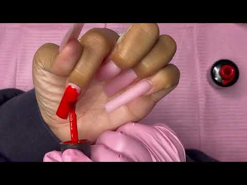 ♥️Red Chrome Christmas Nails♥️ polygel tutorial |simple Christmas nails| Day 4 of Nailmas