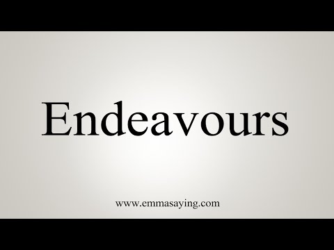 How To Say Endeavours