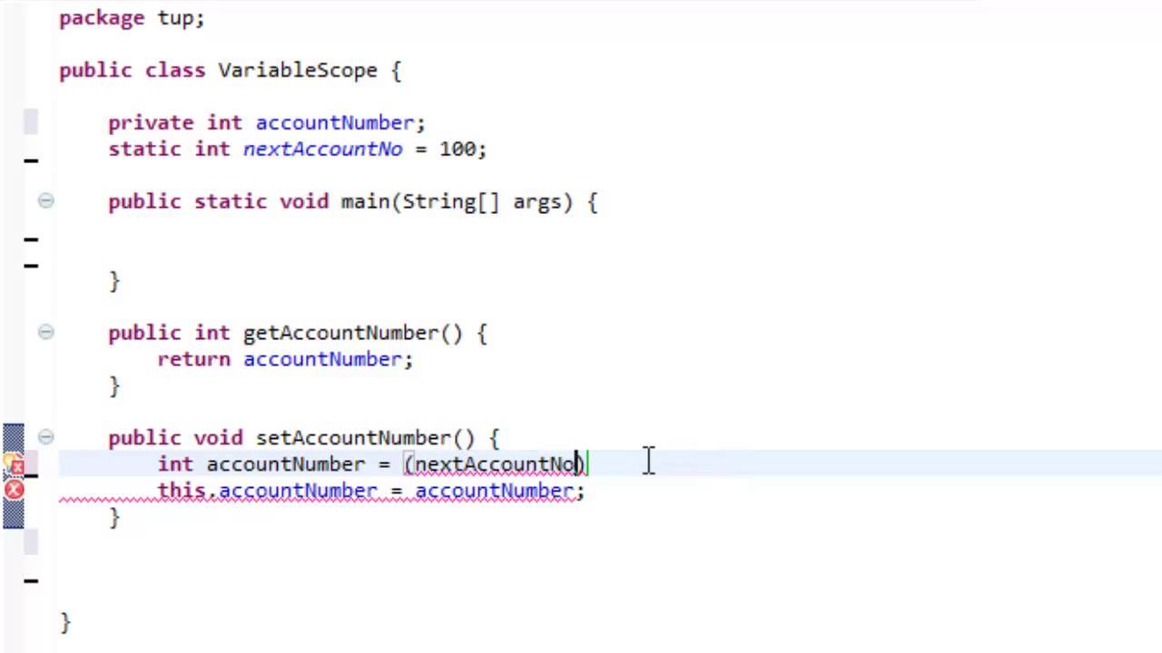 JAVA   Defining Variable Scope