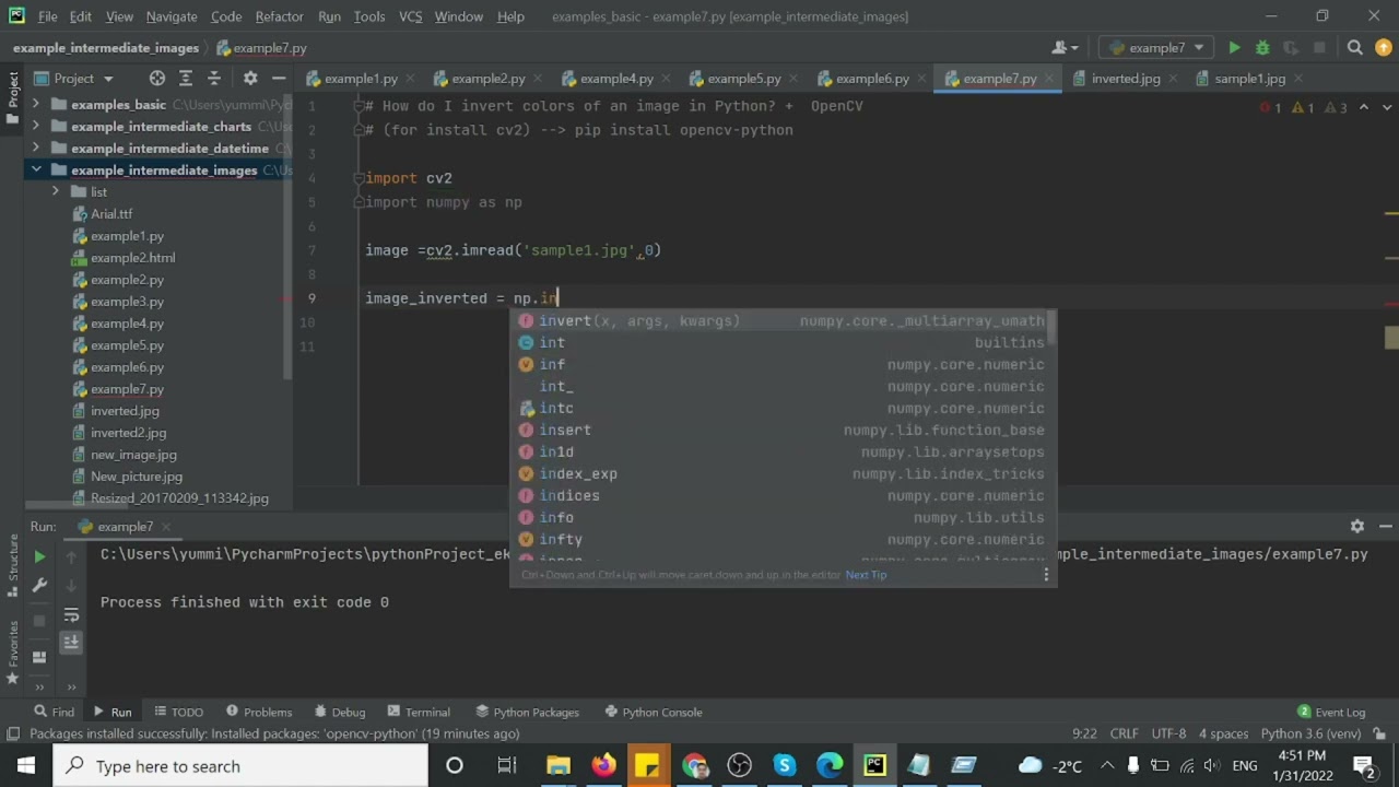 how do i invert colors of an image using python? - cv2 package - example 97
