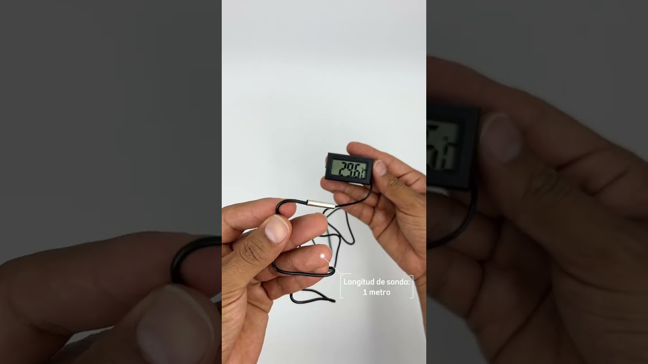 Medidor de Temperatura Digital con Sonda Termometro Negro