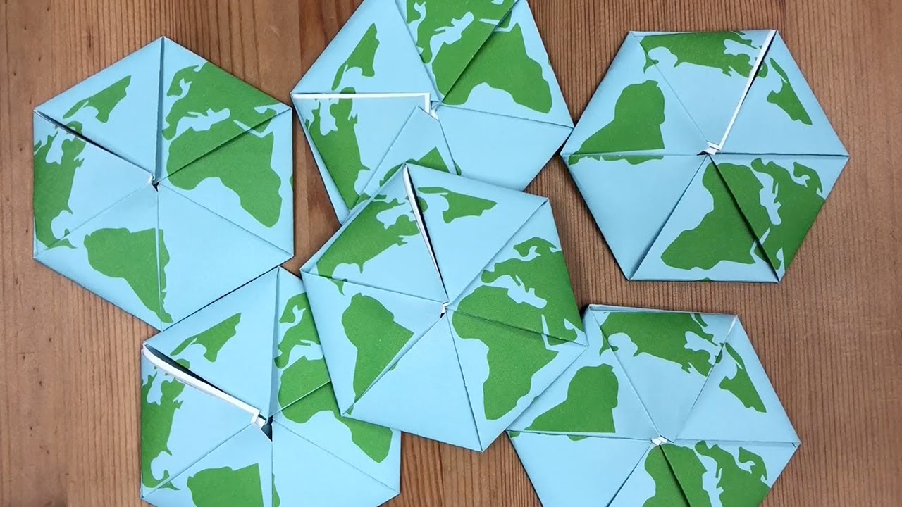 Origami Earth for Earth Day from PrintWorks