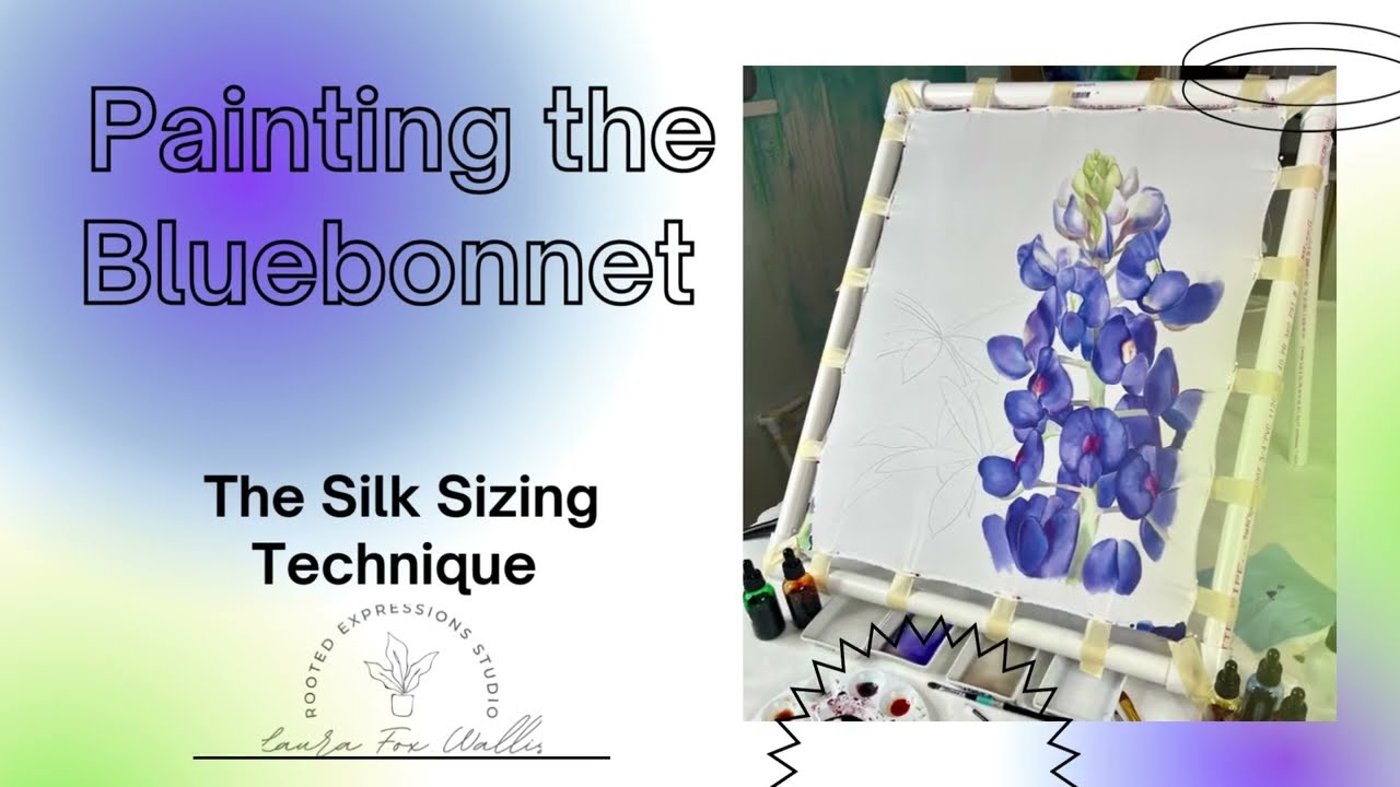 Silk Painting Process-Texas Bluebonnet