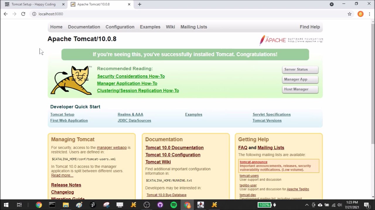 Tomcat Setup Walkthrough - Happy Coding
