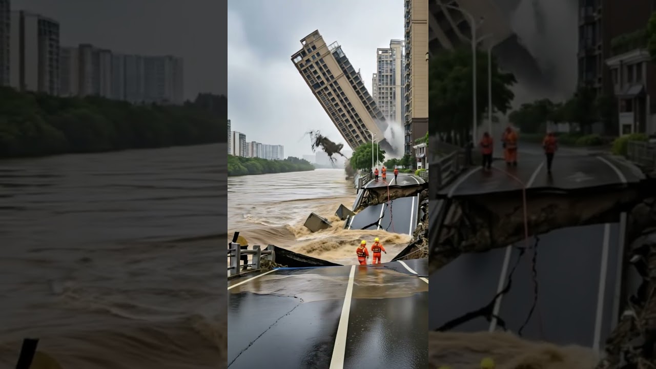 Buildings collapse into the river, massive floods destroy the city's banks!