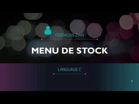MENU DE STOCK LANGUAGE C ✅