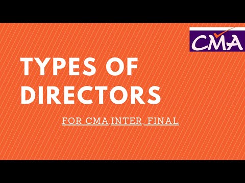 Company directors | Types of Directors For CMA INTER, FINAL