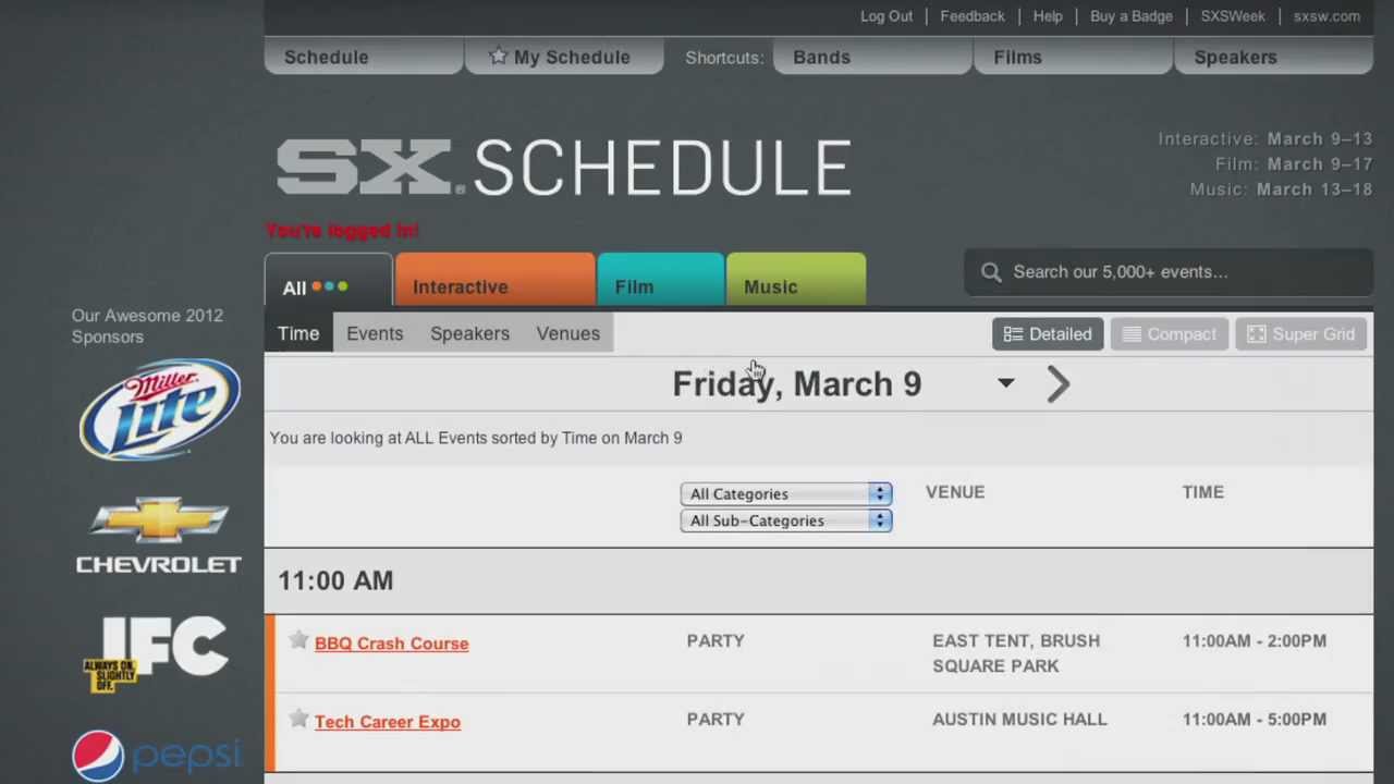 How To: SXSW Schedules | SXSW