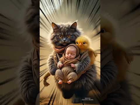 🔥🐥🐱 “Oasis Rescue” Tiny Heroes vs. Desert Fire #fantasyshort #viral #shortfeed #shorts #ai
