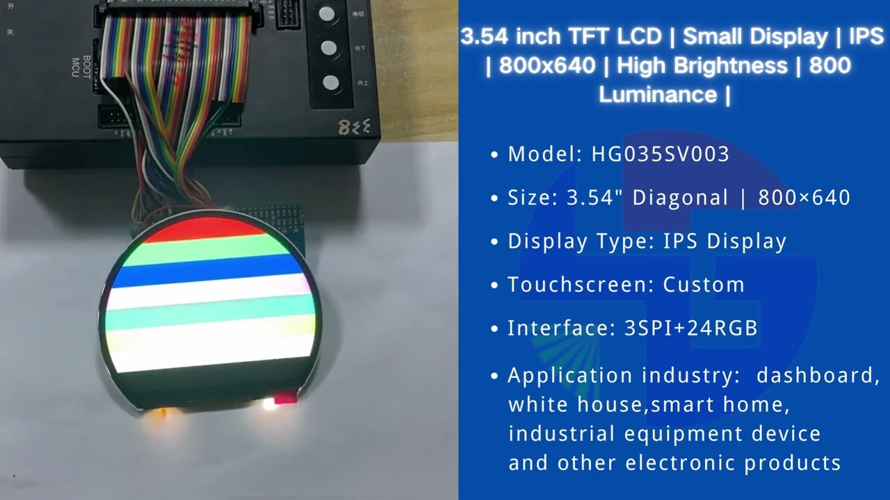 3.54 inch TFT LCD round display for dashboard