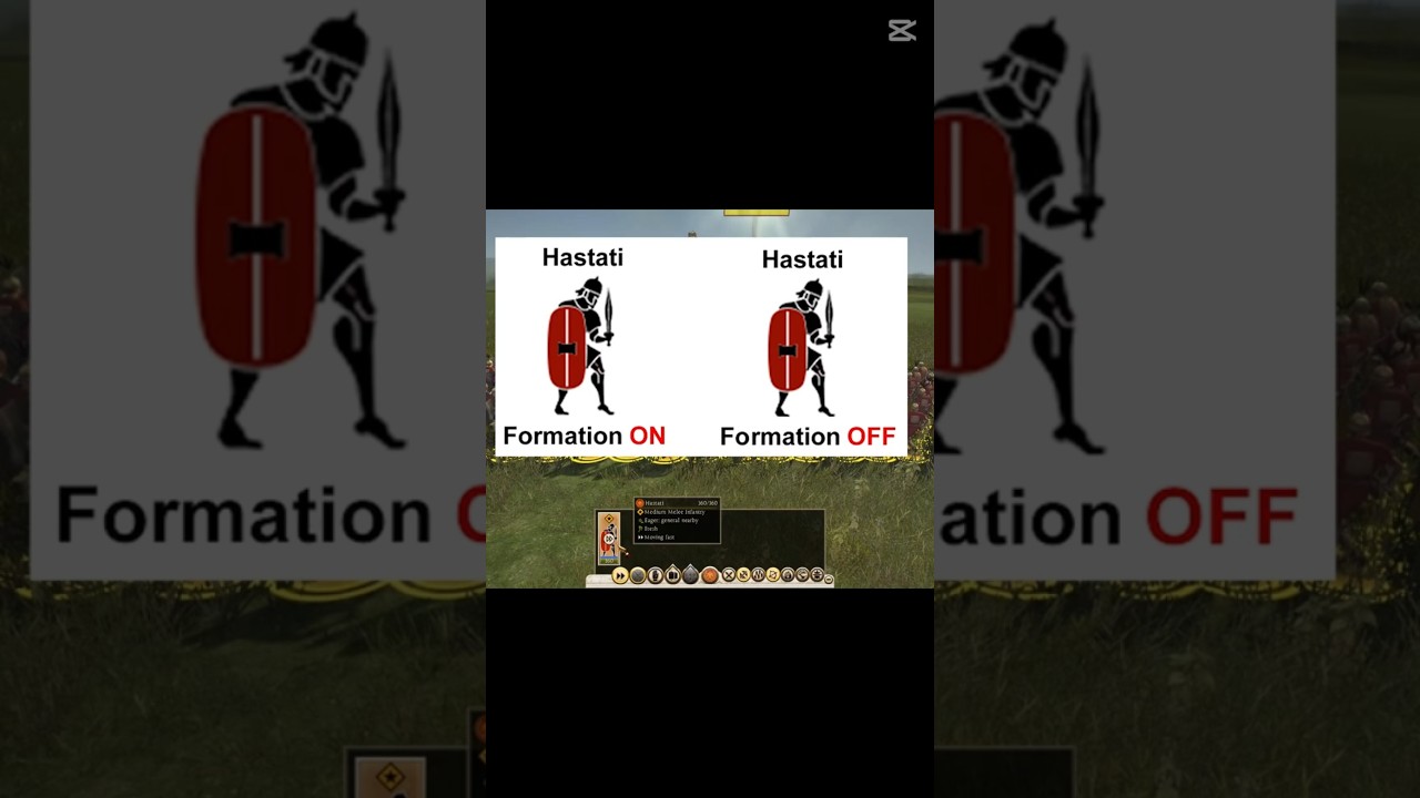 Total War: Rome II 1vs1: Hastati - Formation Attack (ON vs OFF)