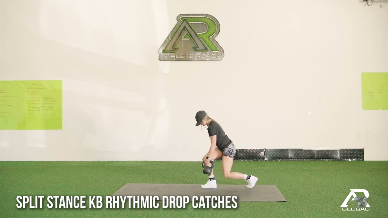SPLIT STANCE KB RHYTHMIC DROP CATCHES