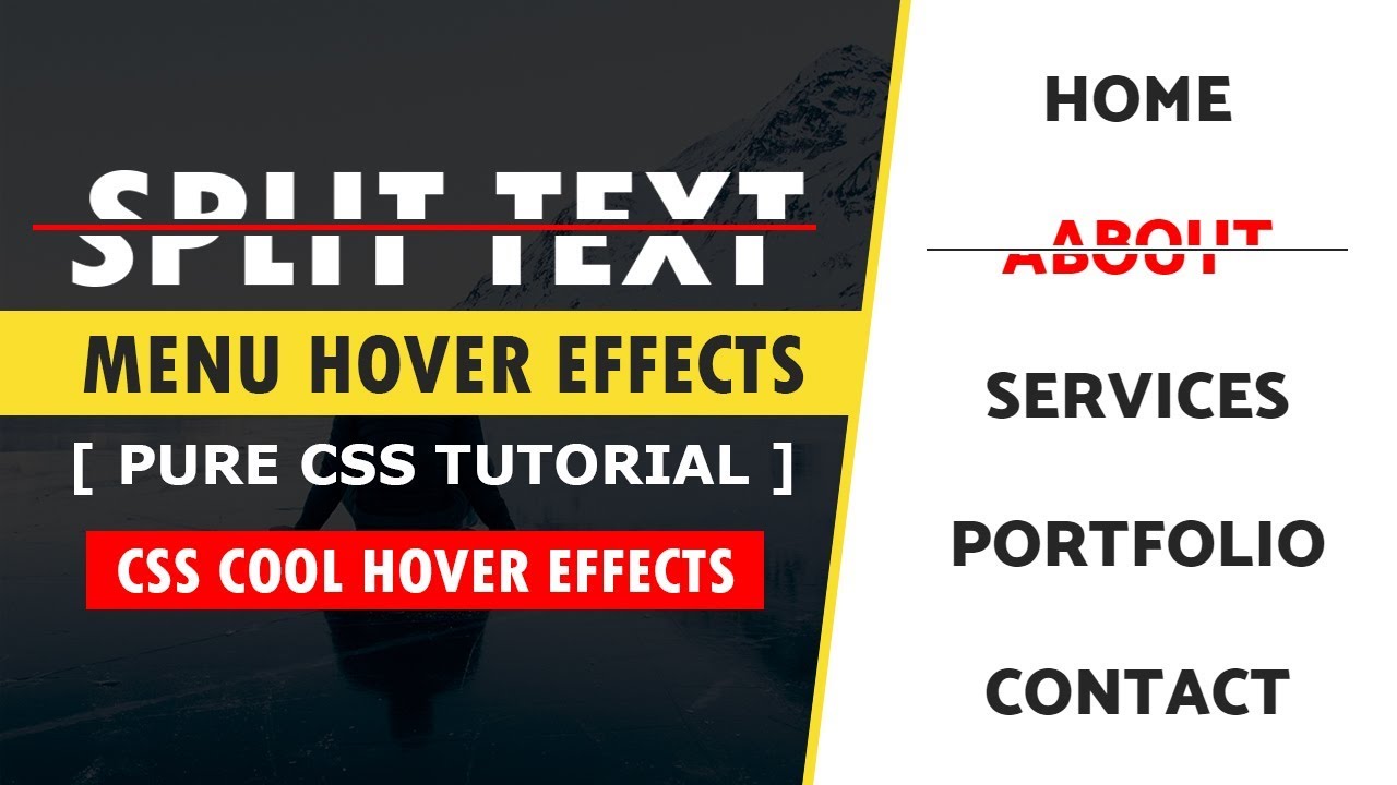 Split Text on Hover - Creative Link Effects on Hover - Css Hover Effects  - Pure CSS Tutorials