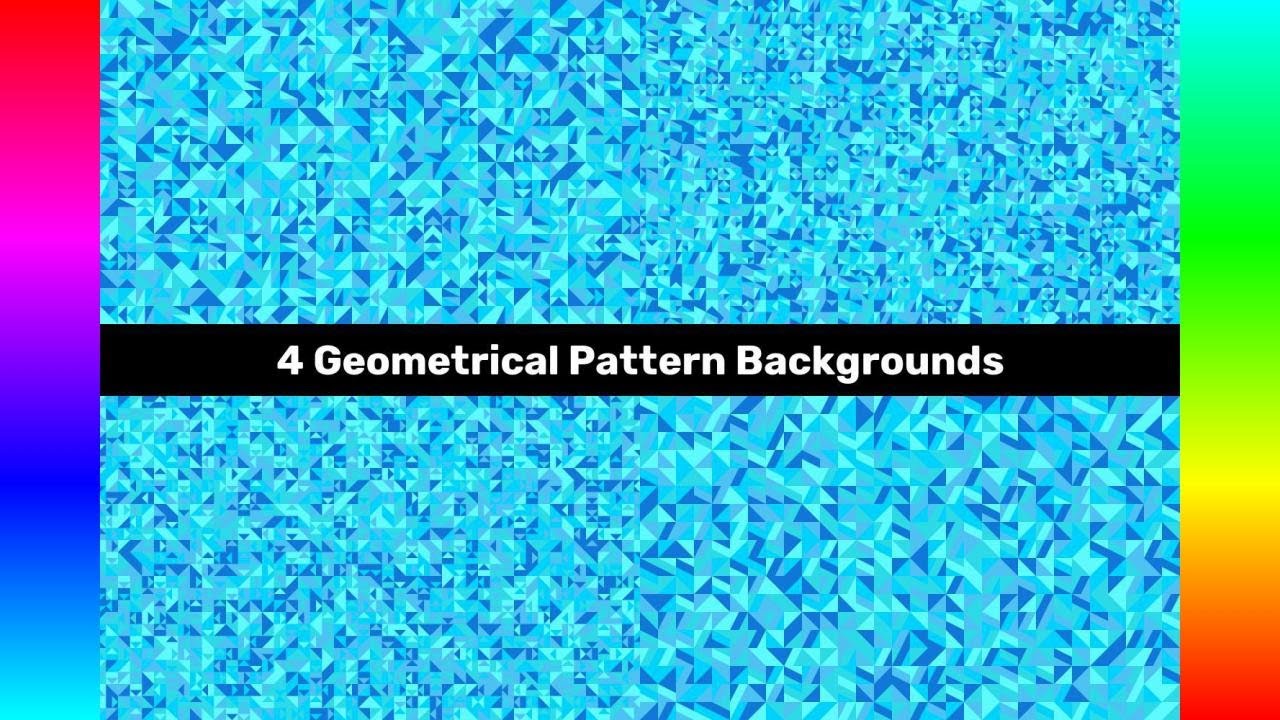 Cheap Pattern Set: 4 Blue Geometrical Pattern Backgrounds