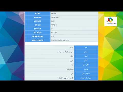 What is Amala Name Meaning In Urdu | Muslims Baby Names For Girls | TareekhSaz