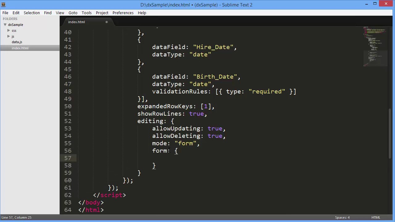 DevExtreme: Editing with the HTML5 TreeList