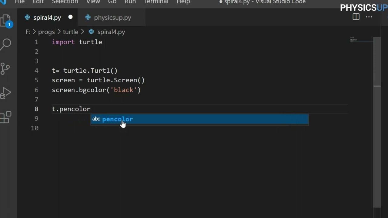 draw spiral using python