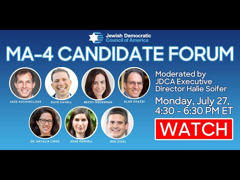 Jewish Dems Host: MA-4 Democratic Primary Candidate Forum