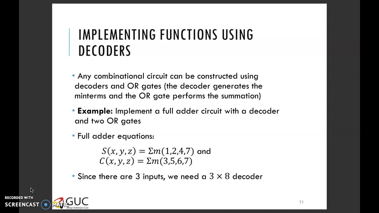 DLD: Implementing Boolean Functions Using Decoders