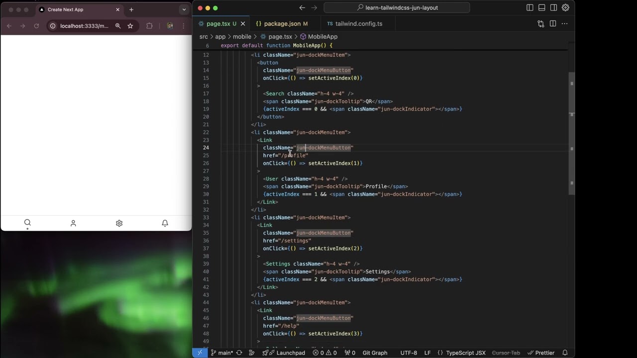 สร้าง Bottom Navigation (Dock) อย่างรวดเร็วด้วย tailwindcss-jun-layout