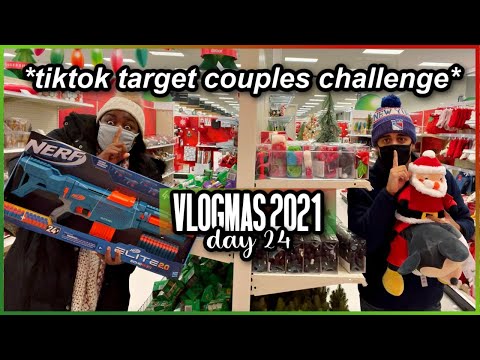 Tiktok Couple's Target Challenge! *Holiday Edition* Gift Swap | Vlogmas 2021 Day 24