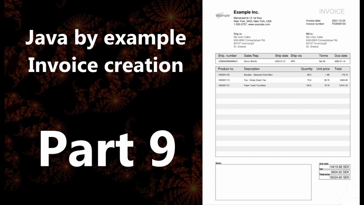 Invoice creation part 9 (Java by Example)