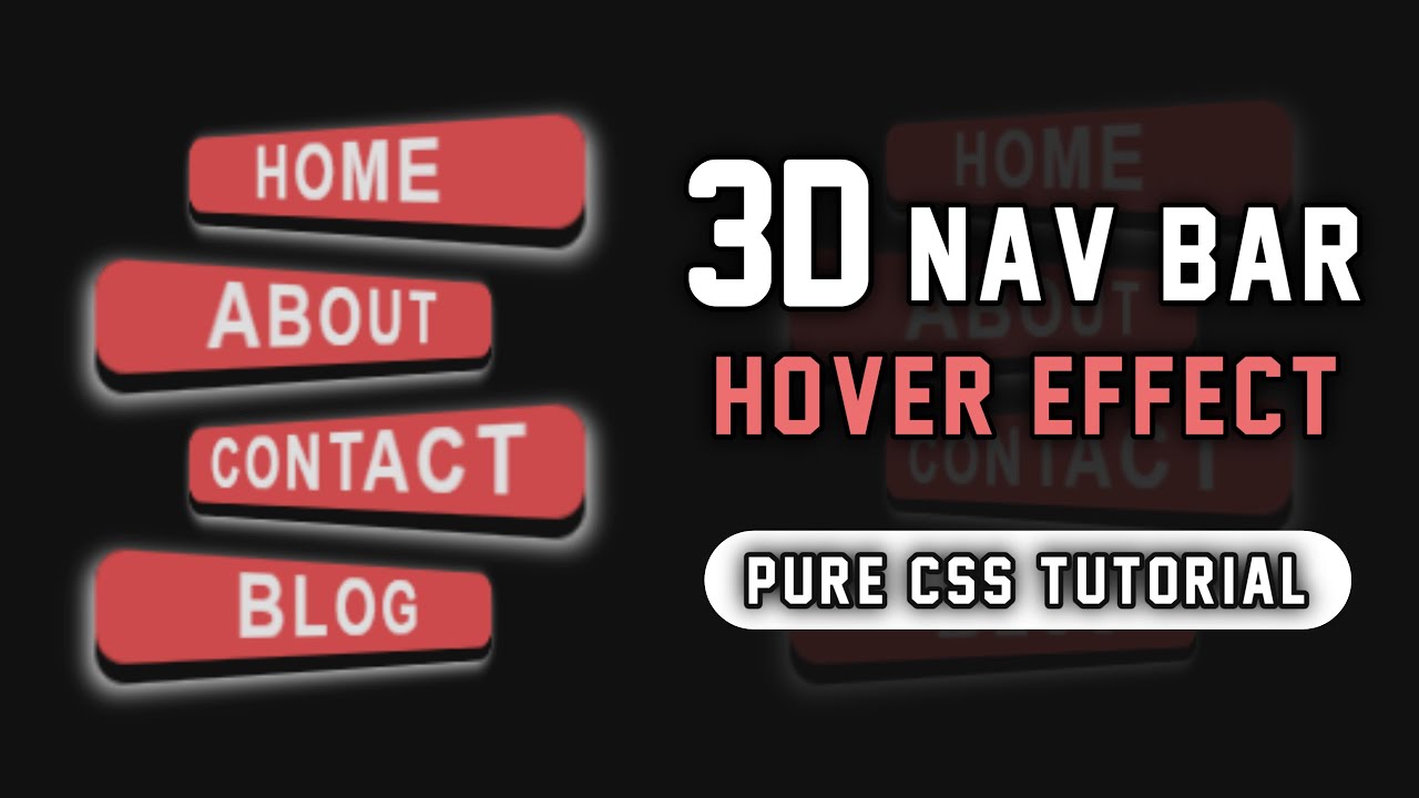 3D Navigation Bar Hover Effect Using Only CSS3 || Full Tutorial