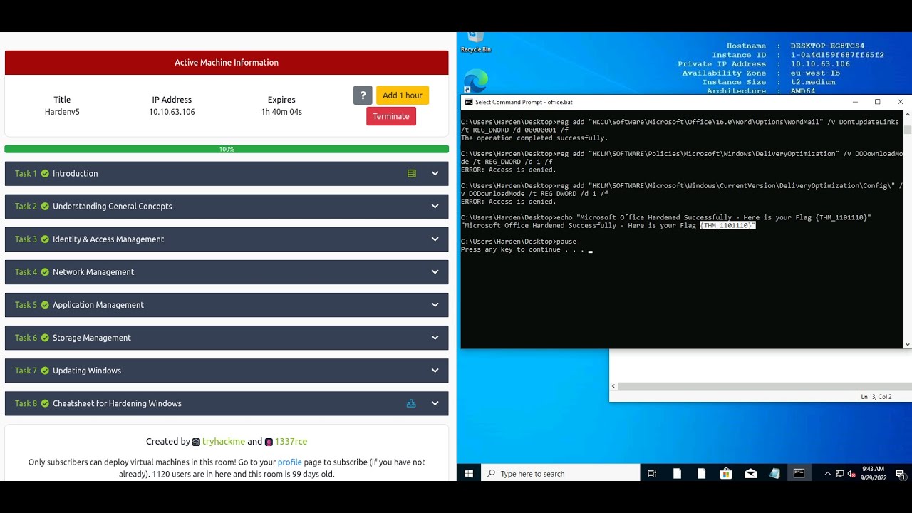 Tryhackme - Microsoft Windows Hardening -
