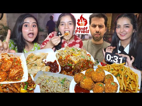 HALF FRIED CLOUD KITCHEN FULL MENU CHALLENGE| Dragon Momos👹, Paneer Momos, Noodles, Manchurian,Pasta
