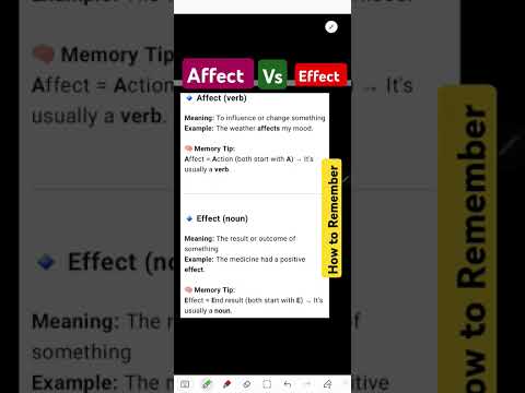 Affect vs Effect||Learning English