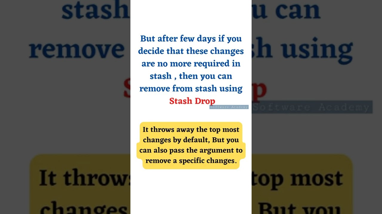 what is git stash drop- GIT Interview #shorts #git #github #devops #devopsinterviewquestions