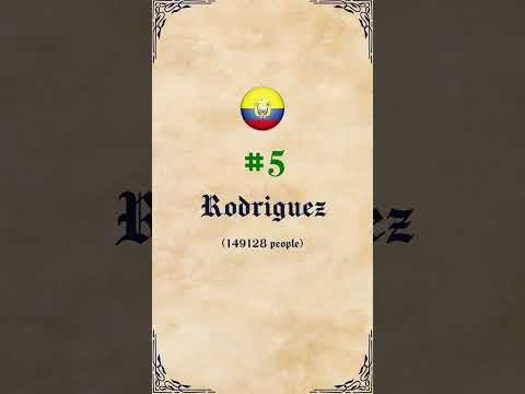 10 Most Common Surnames: Ecuador