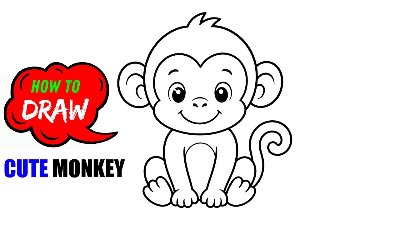 How to Draw a Cute Monkey Step by Step – Easy for Kids & Beginners!