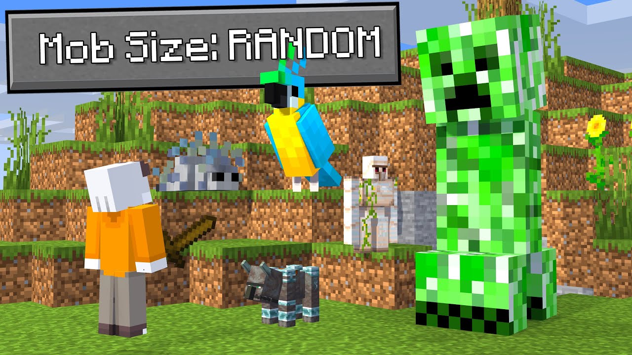 Minecraft But Every Mob Is A Random Size