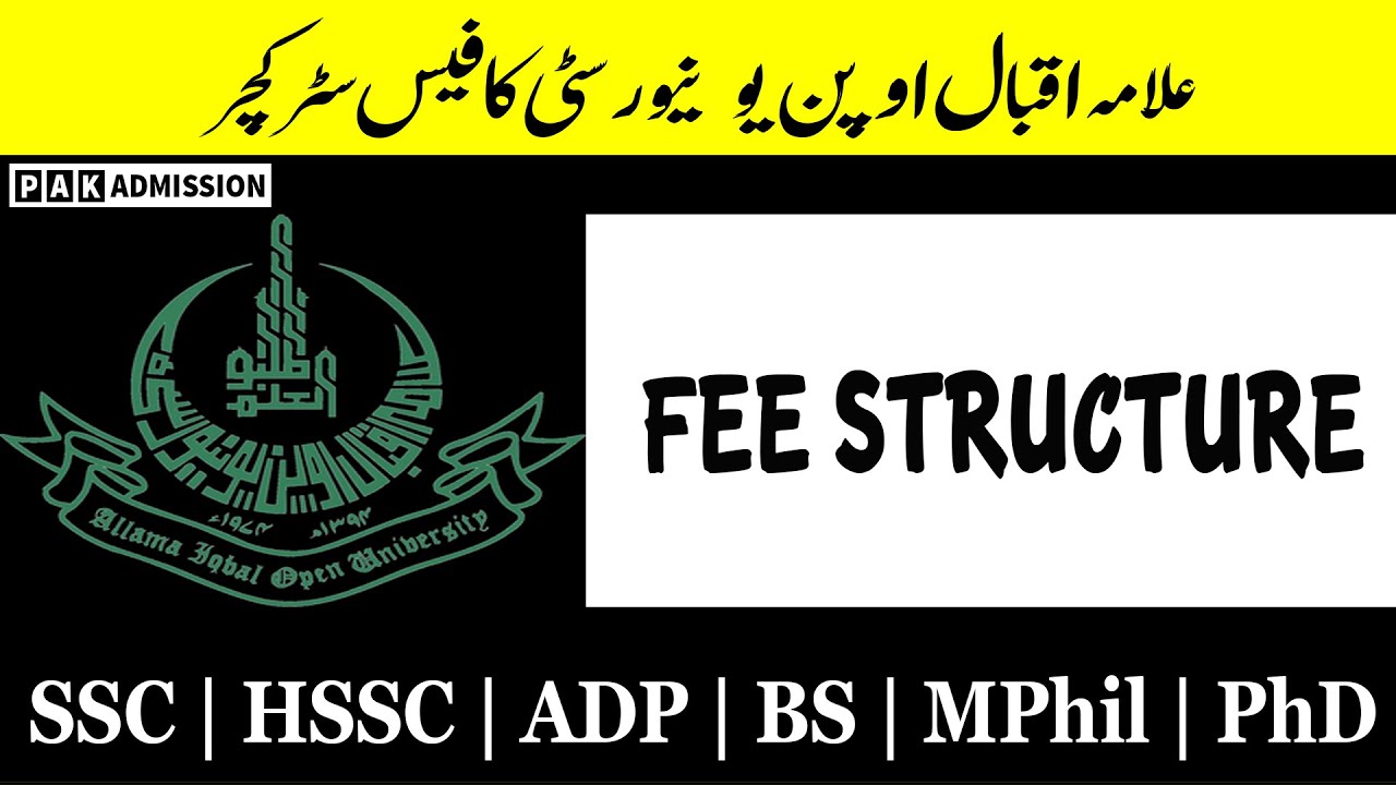 AIOU Latest Fee Structure 2025 | Allama Iqbal Open University Programs & Fees