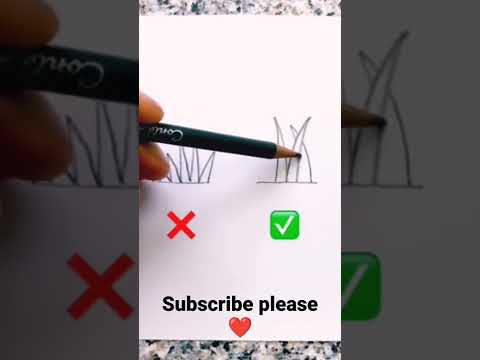 the right way to draw a grass #shortsvideo #drawings #grass
