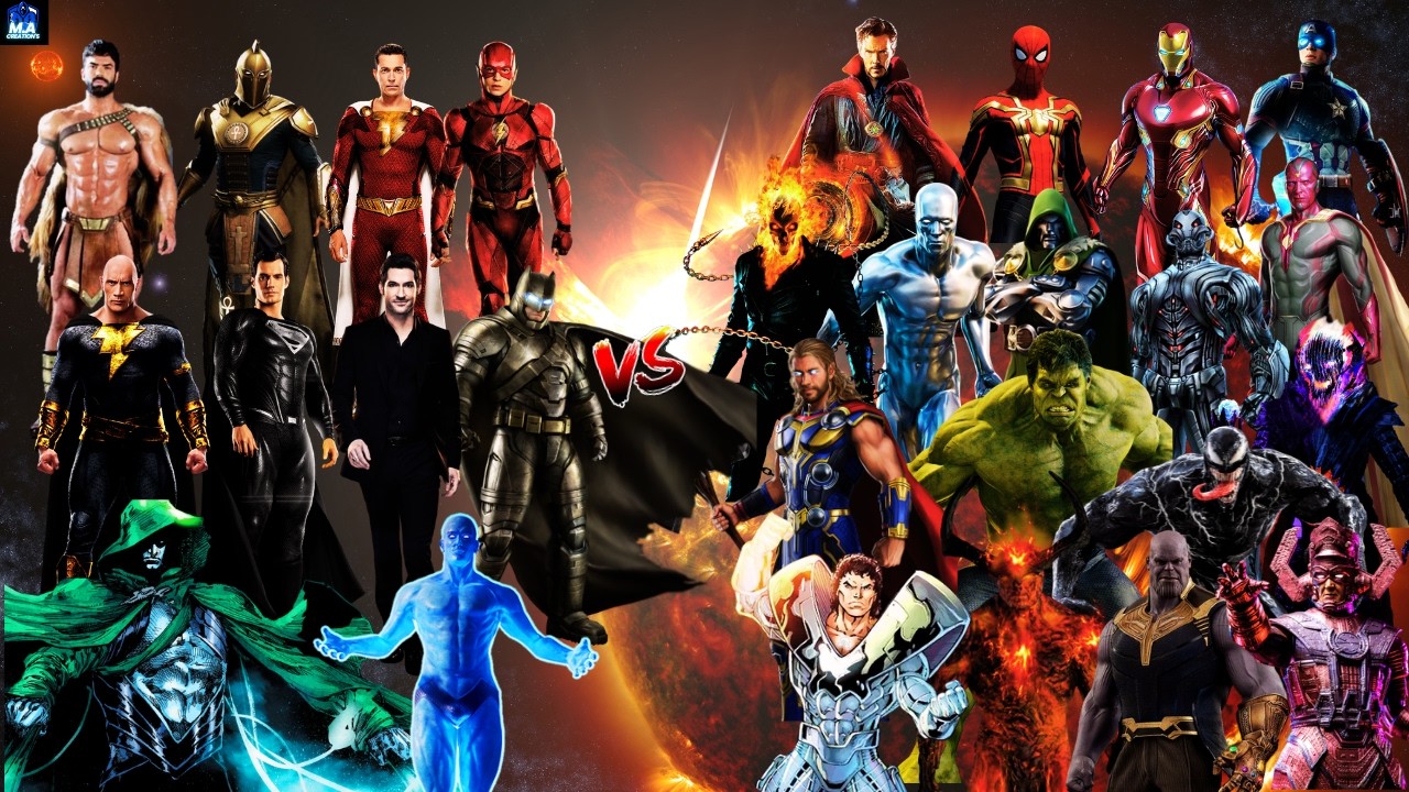 DC Heroes VS Marvel Heroes & Villains Part-1 | DC Top 10 Heroes | Marvel VS DC| 5-Round Fight...!🤯🔥