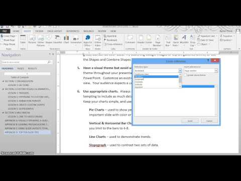 Word 2010 Cross References