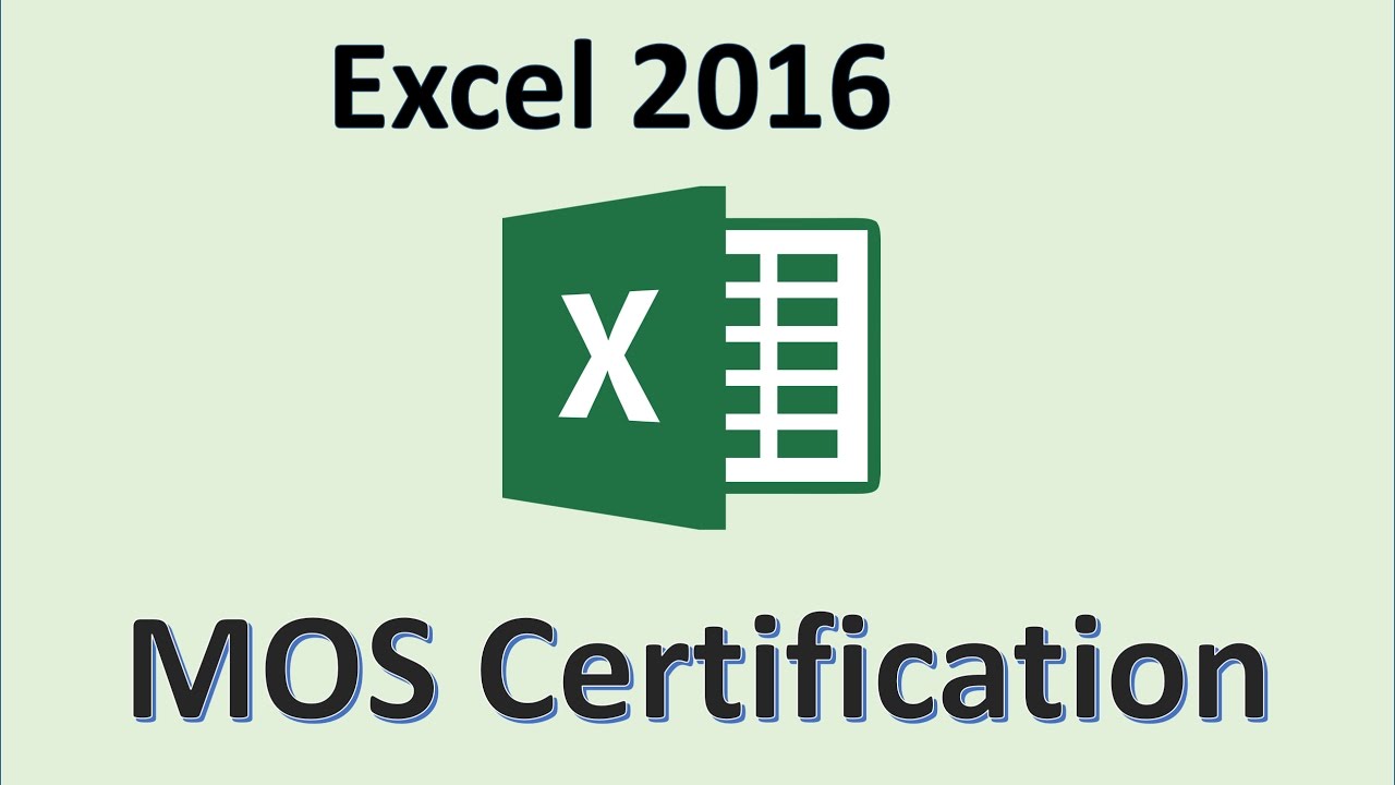 Excel 2016 - MOS Certification Exam - Microsoft Office Specialist Test - Core Testing Practice in MS