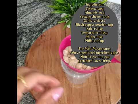 Protein-Rich Creamy Mayonnaise Recipe with Kaju, Badam and Paneer | No Egg, No oil| in 5 min#shorts