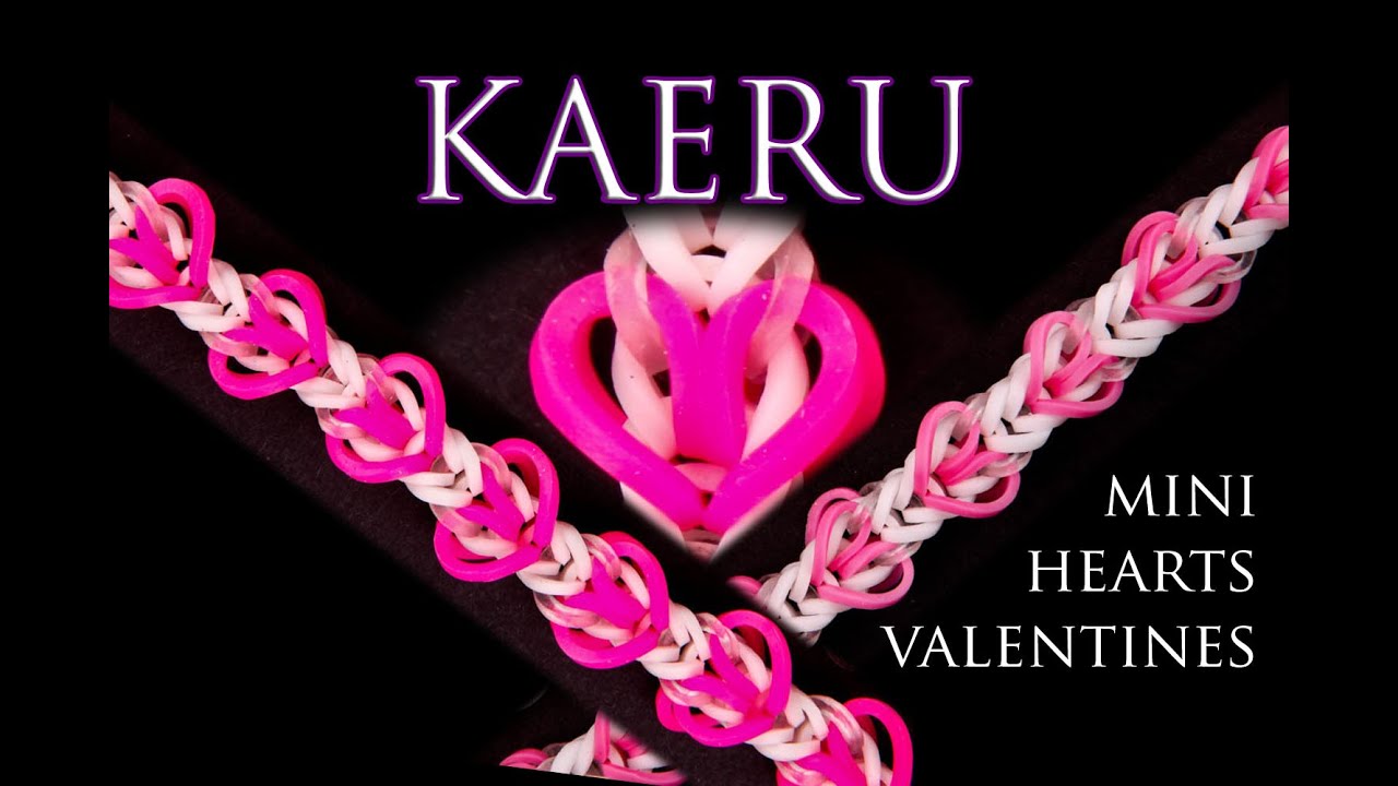 KAERU Mini Hearts Valentine's Day Bracelet - EASY Rainbow Loom Tutorial
