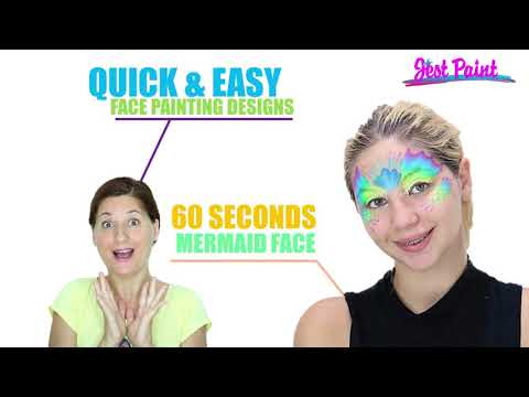 SHORT - Quick and Easy 60 Seconds Mermaid Face Painting Demo - Step by Step