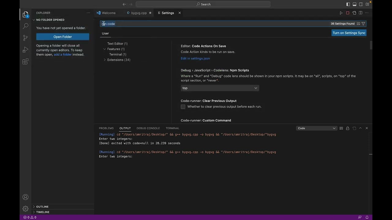 VS Code Not Running Code | VS Code Not Taking Input | C/C++ | Macos