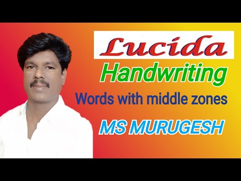 LUCIDA HANDWRITING WORDS WITH MIDDLE ZONE LETTERS