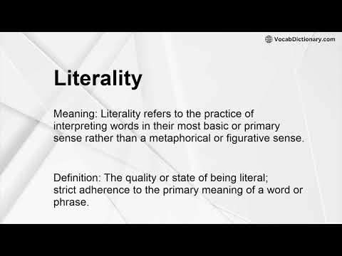 Literality Meaning