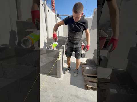 Perfect Concrete Block Masonry: A Step-by-Step Guide to flawless Construction!#usa #germany #reels