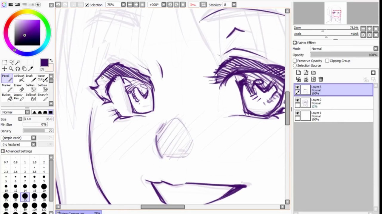 Sidney Swanson head sketch (4x speed) timelapse (Melkor Mancin)