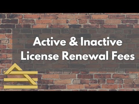 Active and Inactive License Renewal Fees