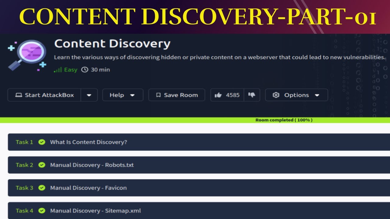 [HINDI] || Content Discovery || WEB APPLICATION || TRYHACKME WALKTHROUGH || PART 01