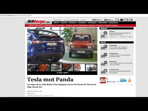 Race between Model X and Fiat Panda